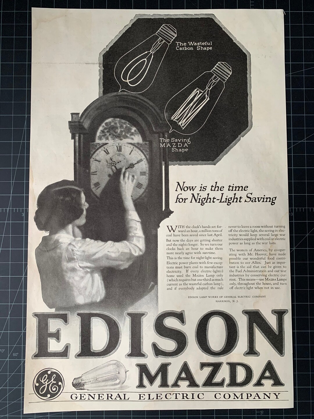Vintage 1918 Edison Mazda Lightbulbs Print Advertisement - Etsy