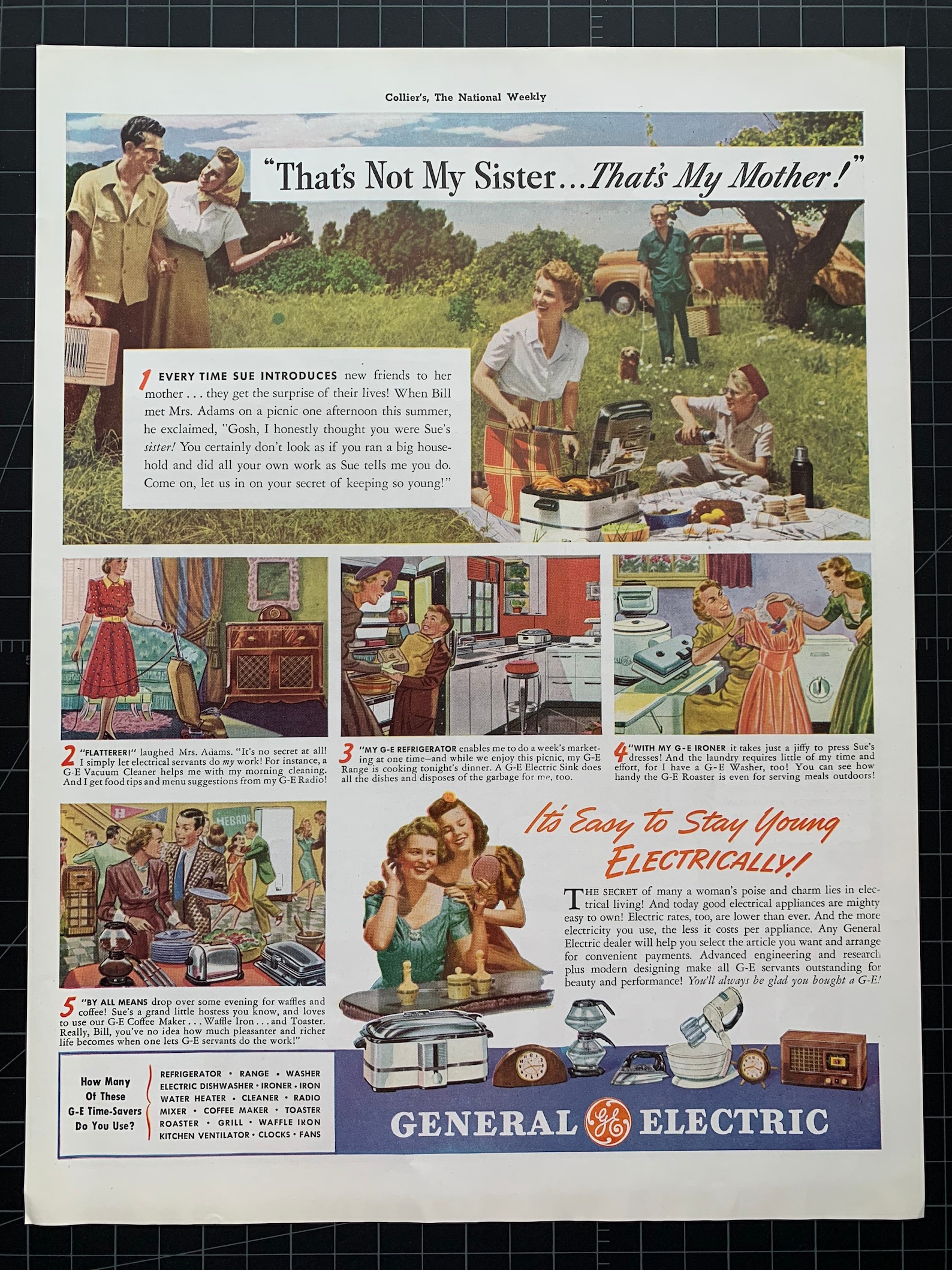 Vintage 1940 General Electric Appliances Print Ad - Etsy