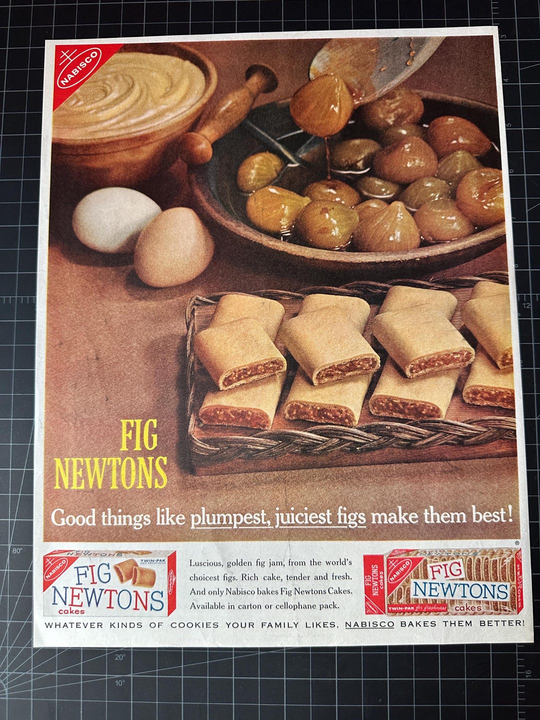 Vintage 1962 Fig Newton Nabisco Cookies Print Ad - Etsy