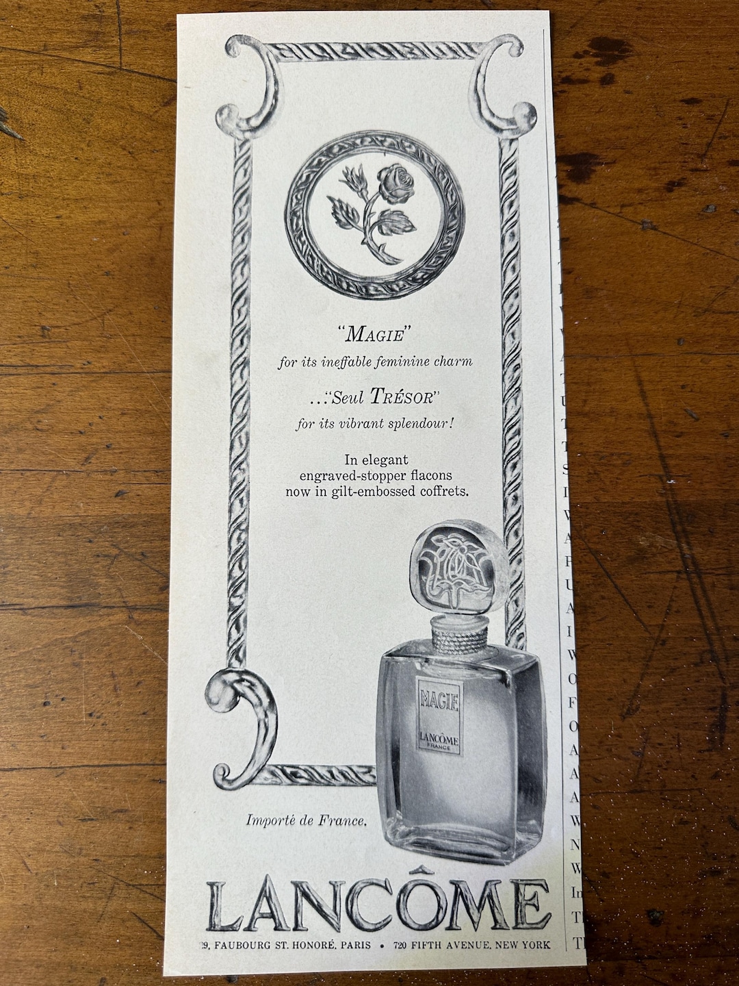 Vintage 1956 Lancôme Perfume Print Ad - Etsy