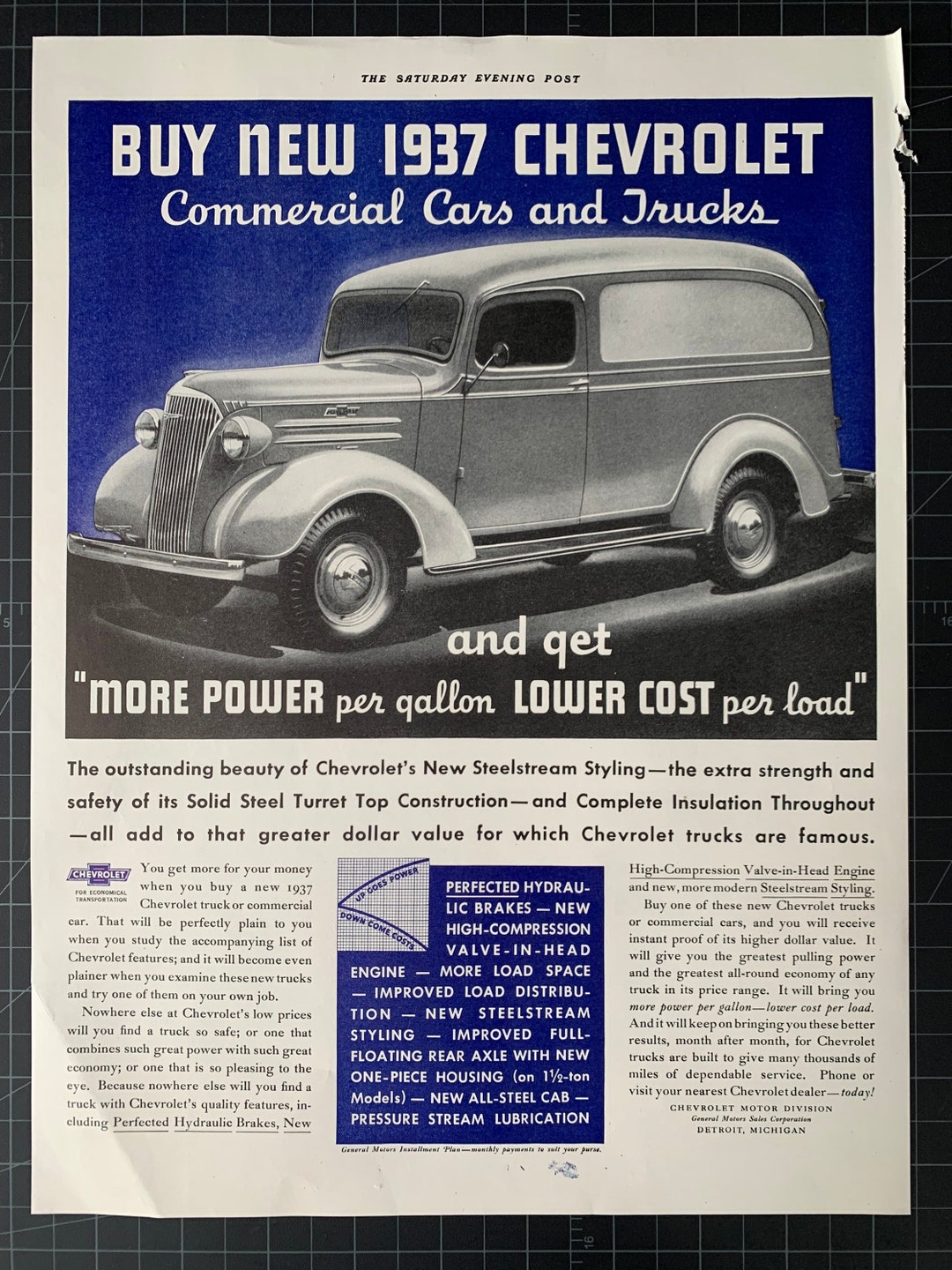 Vintage 1937 Chevrolet Trucks Print Ad - Etsy