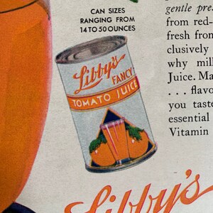 Vintage 1937 Libby’s Tomato Juice, Lily Pons Advertisement - Etsy
