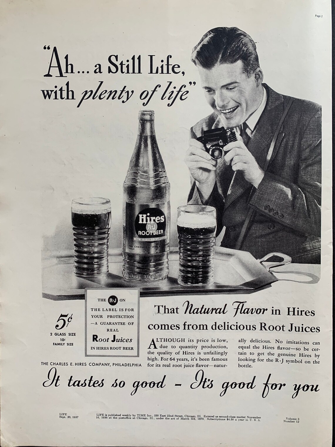 Vintage 1937 Hires Root Beer Ad - Etsy