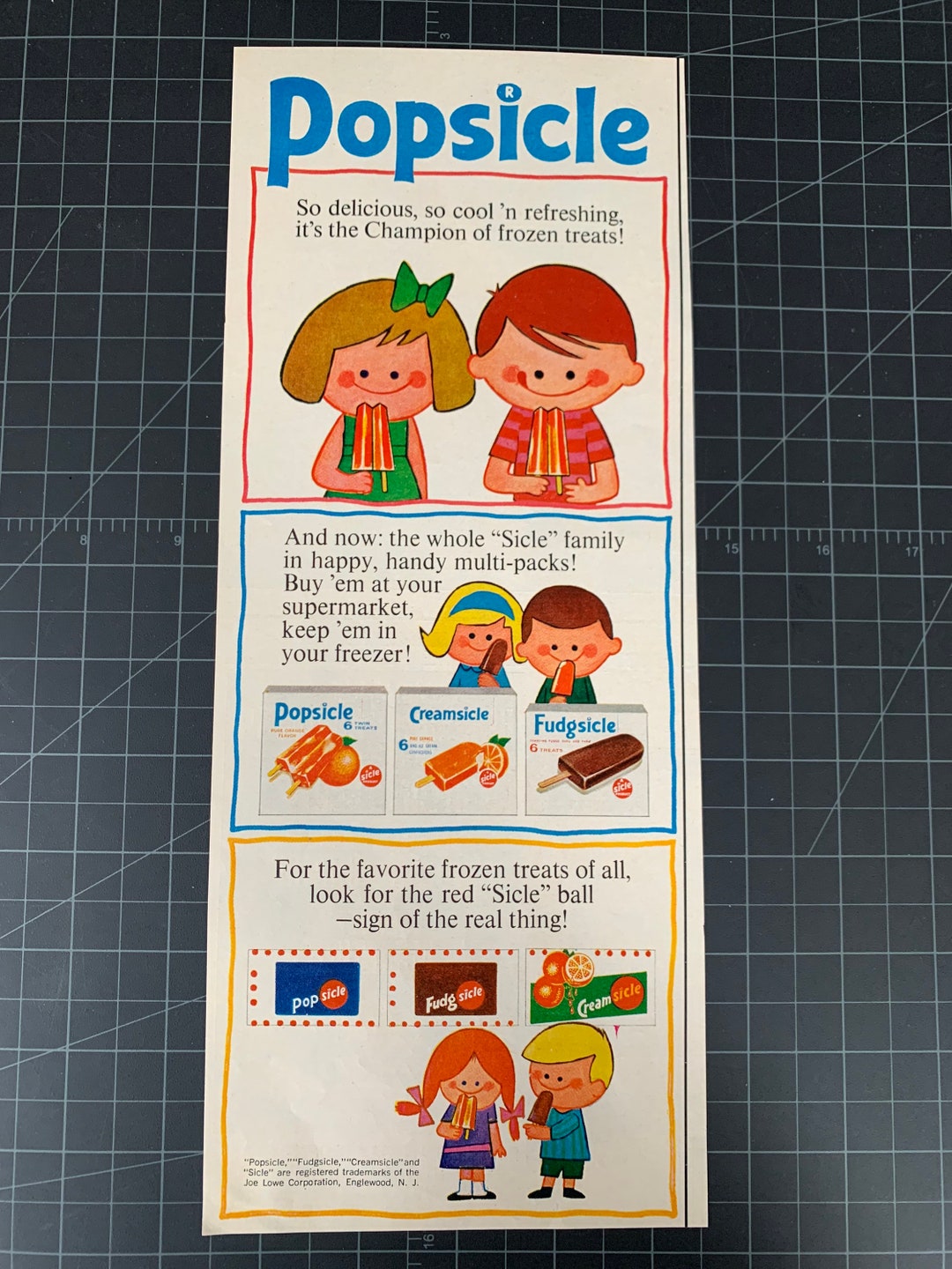 Vintage 1960s Popsicle Print Advertisement - Etsy