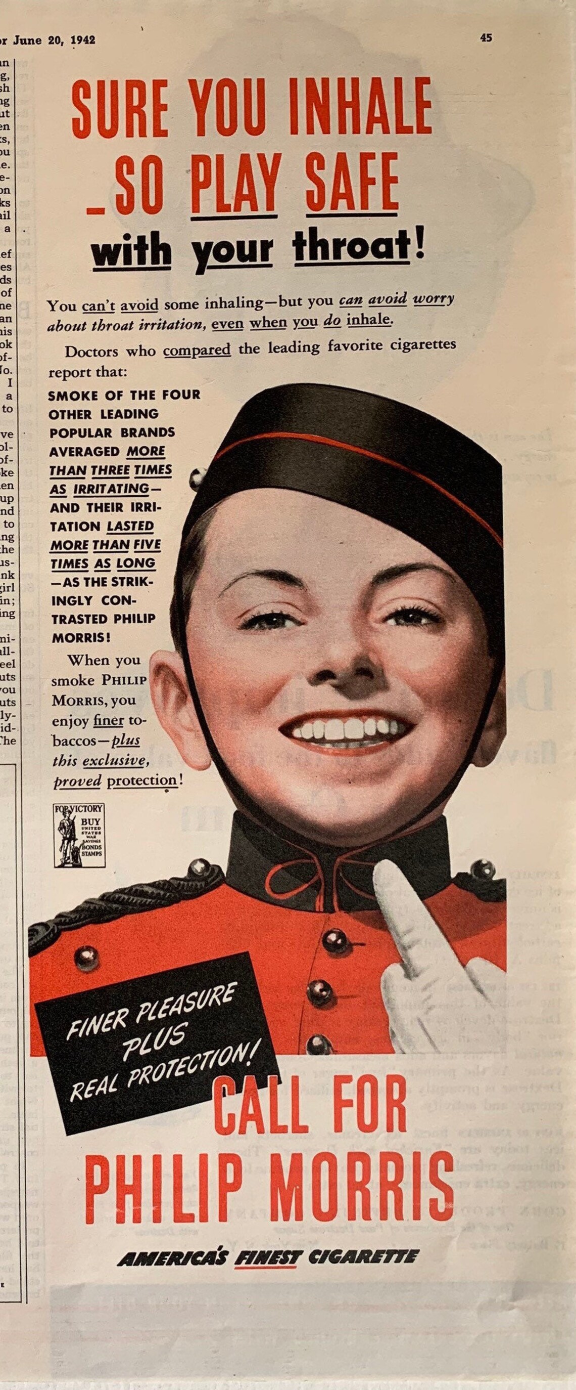 Vintage 1942 Philip Morris Cigarettes Ad - Etsy