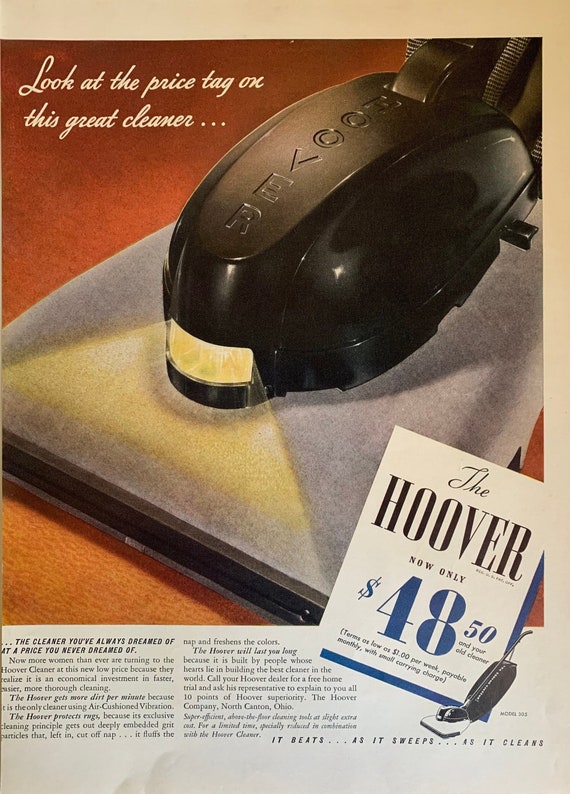 Vintage 1940s Hoover Vacuum Ad Etsy