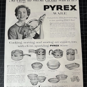 Vintage 1954 Pyrex Ovenware Print Ad - Etsy