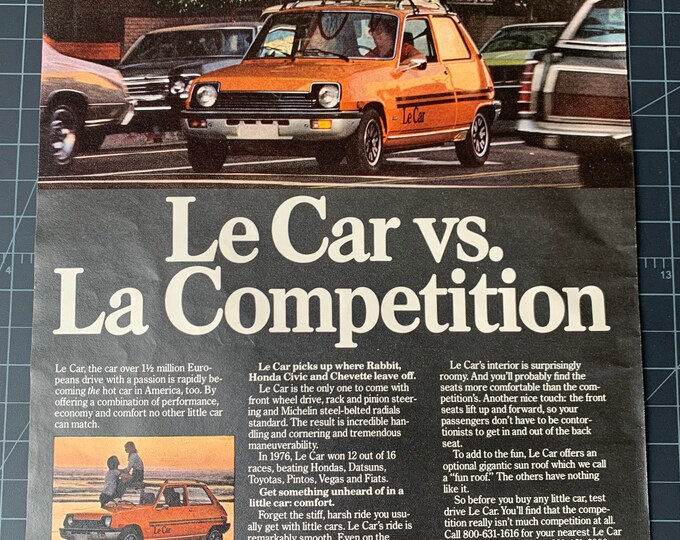 Vintage 1977 Renault Le Car Print Advertisement - Etsy