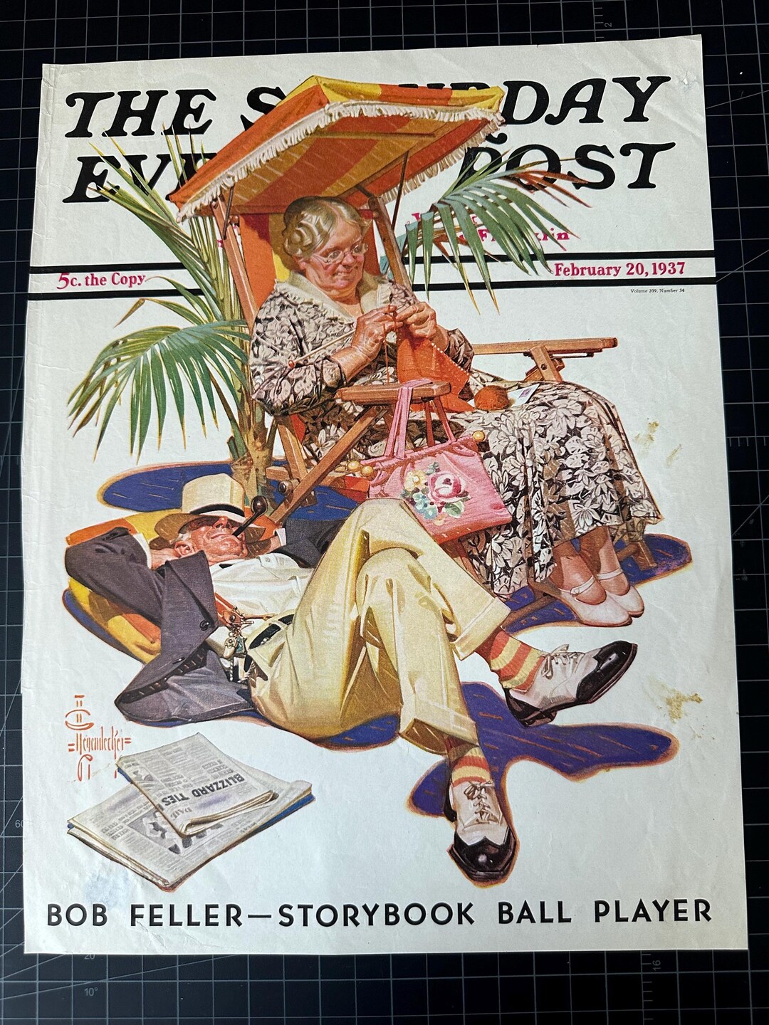 Rare Vintage 1937 Saturday Evening Post Magazine Cover - JC Leyendecker ...