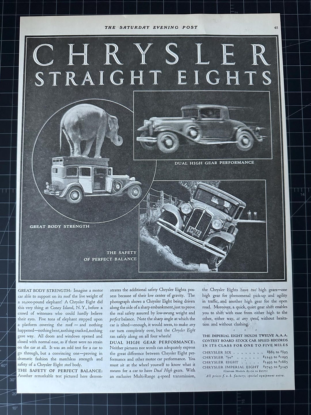Vintage 1931 Chrysler Straight Eights Automobile Print Ad - Etsy