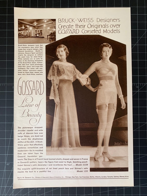 Vintage 1931 Gossard Corsets Print Ad - Etsy