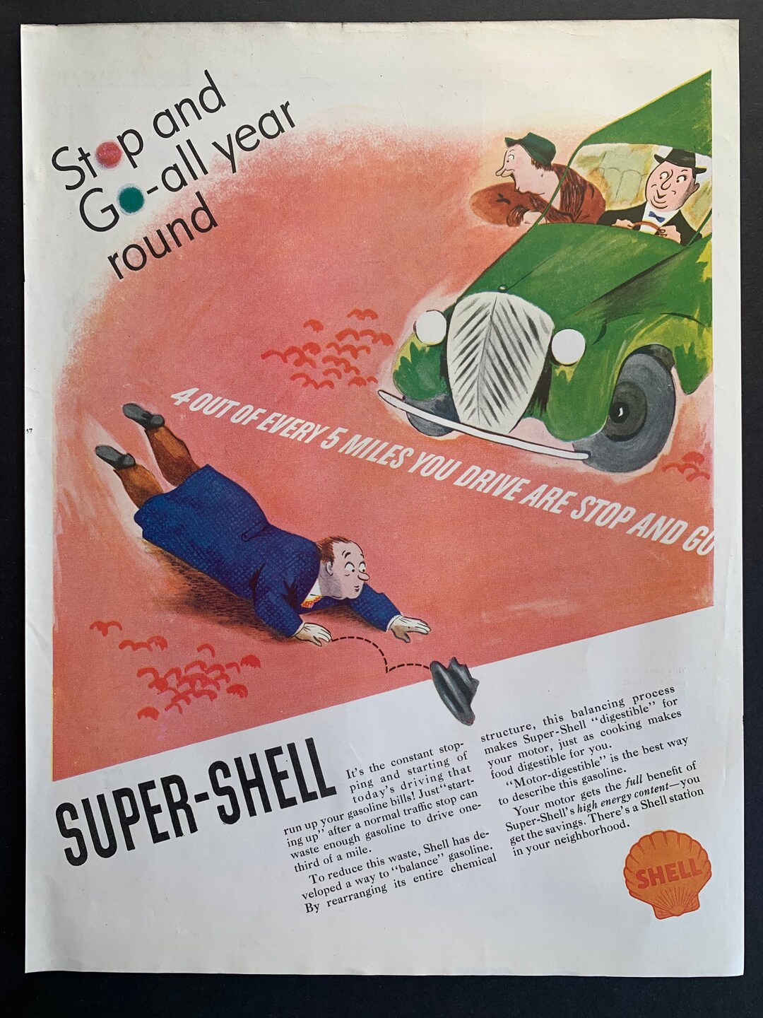 Vintage 1937 Shell Gasoline Original Print Ad - Etsy