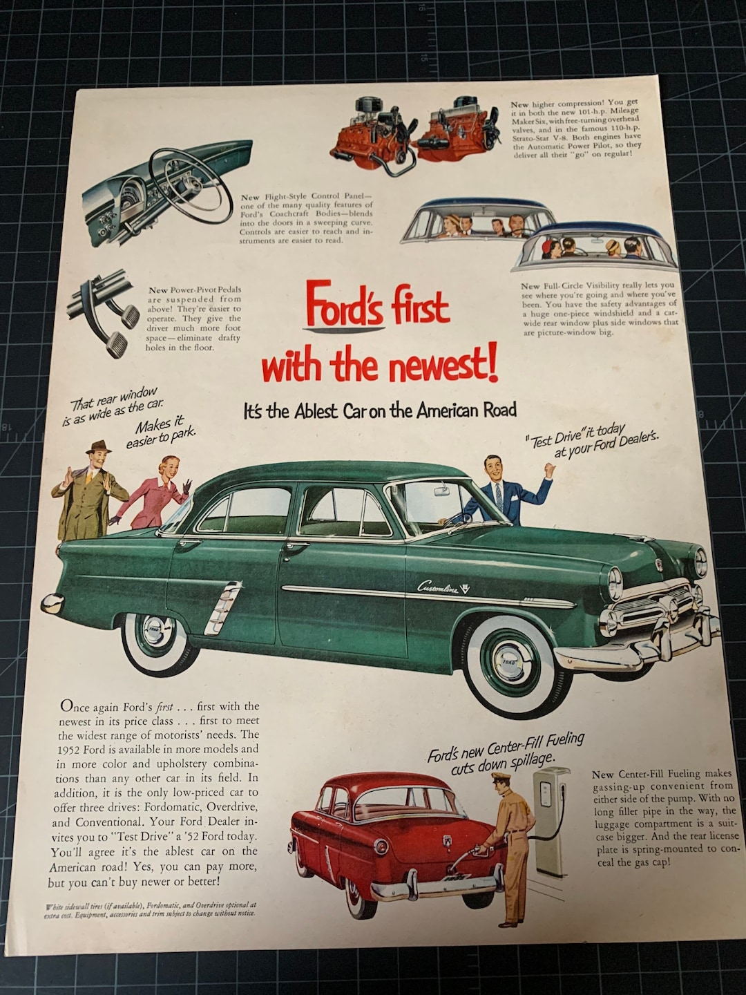 Vintage 1952 Ford Original Print Ad - Etsy