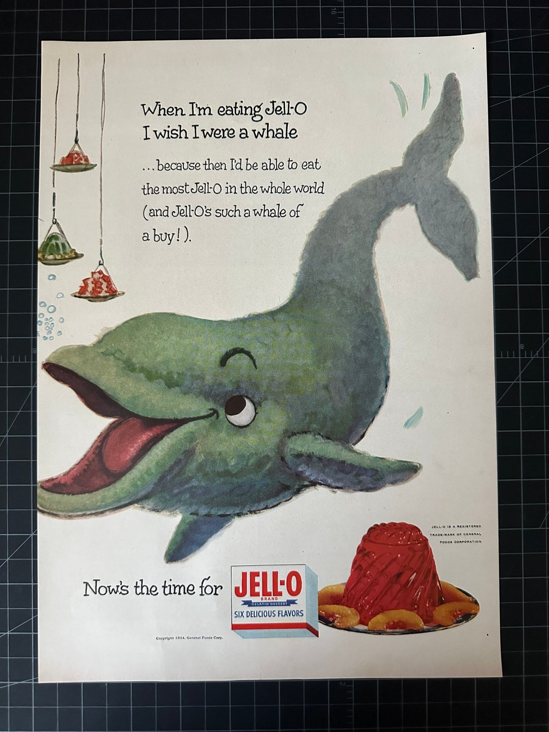 Vintage 1954 Jello Print Advertisement - Etsy