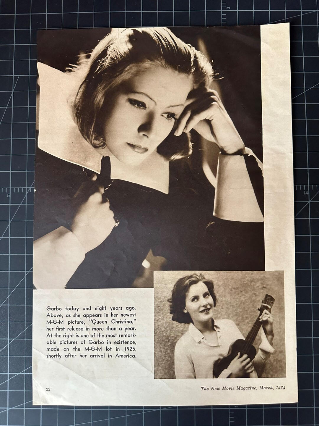 Rare Vintage 1934 Greta Garbo Portraitvintage - Etsy