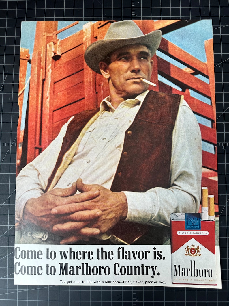 Vintage 1970s Marlboro Cigarettes Original Print Ad - Etsy