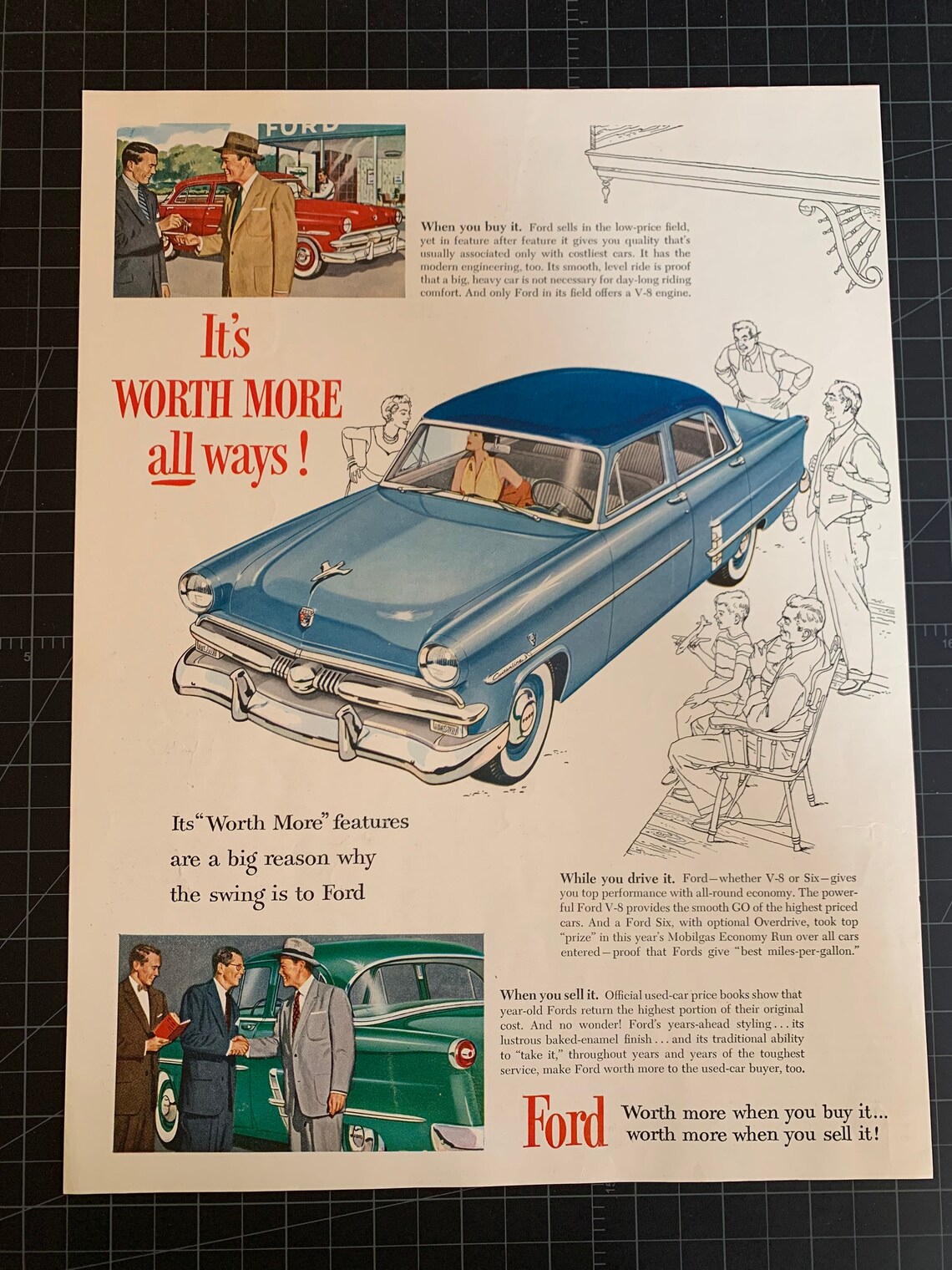 Vintage 1953 Ford Print Ad - Etsy