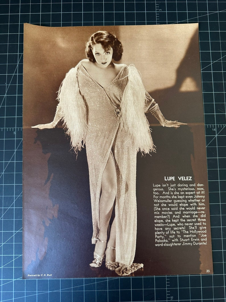 Vintage 1930s Lupe Velez Portrait Etsy