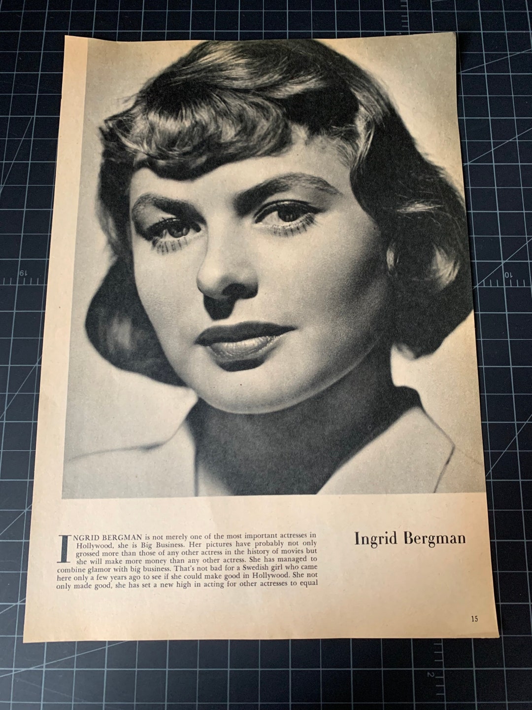 Vintage 1940s Ingrid Bergman Portraitvintage - Etsy