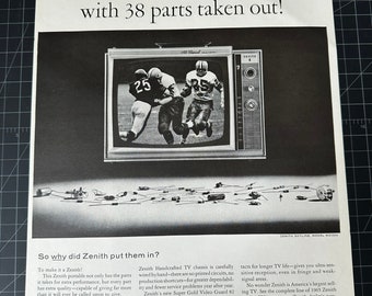 1964 ZENITH Color TV Television Vintage Print Ad Wall Decor - Etsy