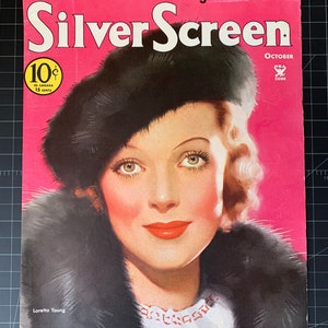 Vintage 1934 Silver Screen Magazine Cover - Loretta Young - Cover Only ...