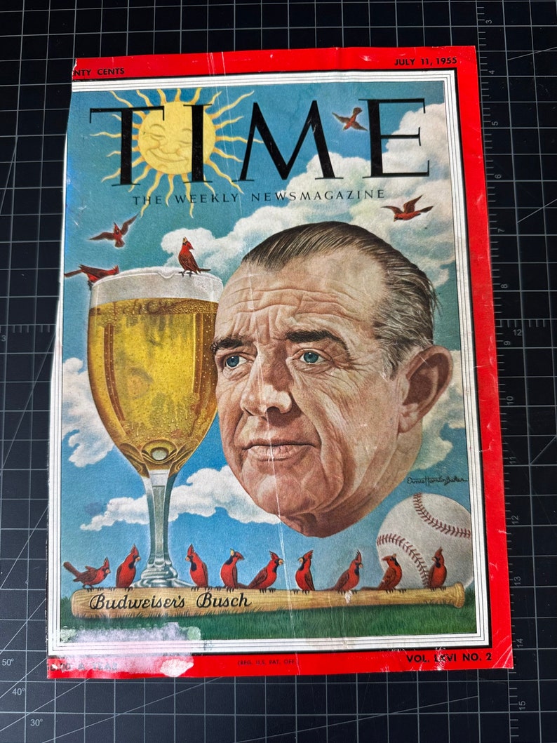 Rare Vintage 1955 Time Magazine Cover Budweiser Busch - Etsy