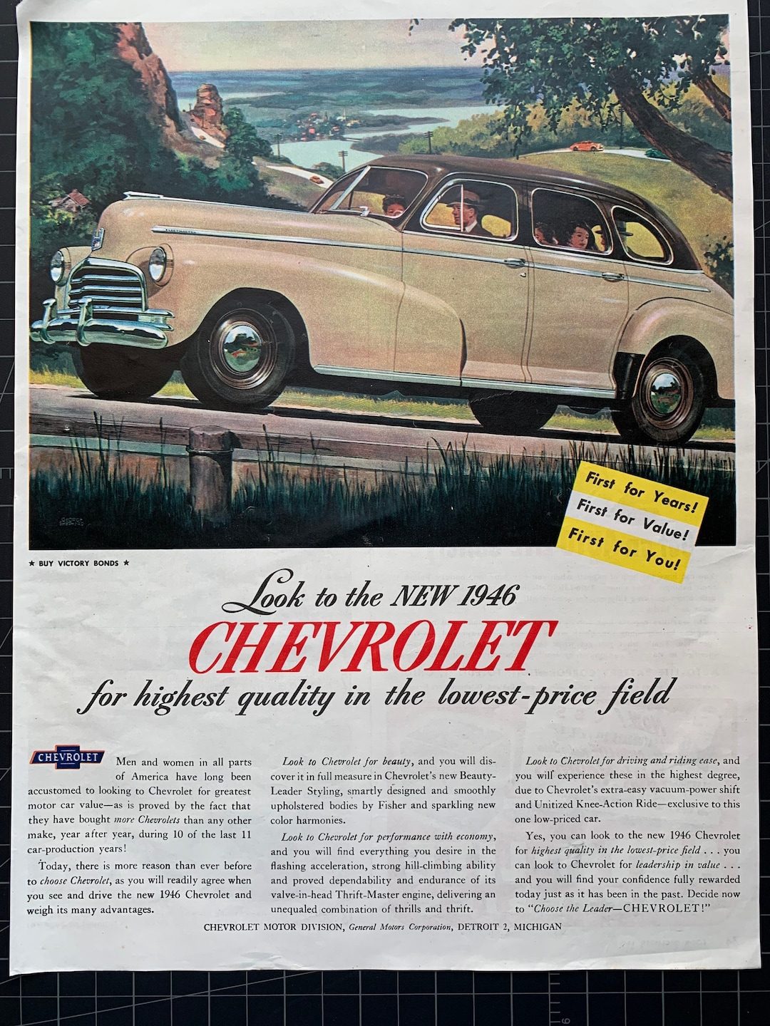 Vintage 1945 Chevrolet Print Advertisement - Etsy