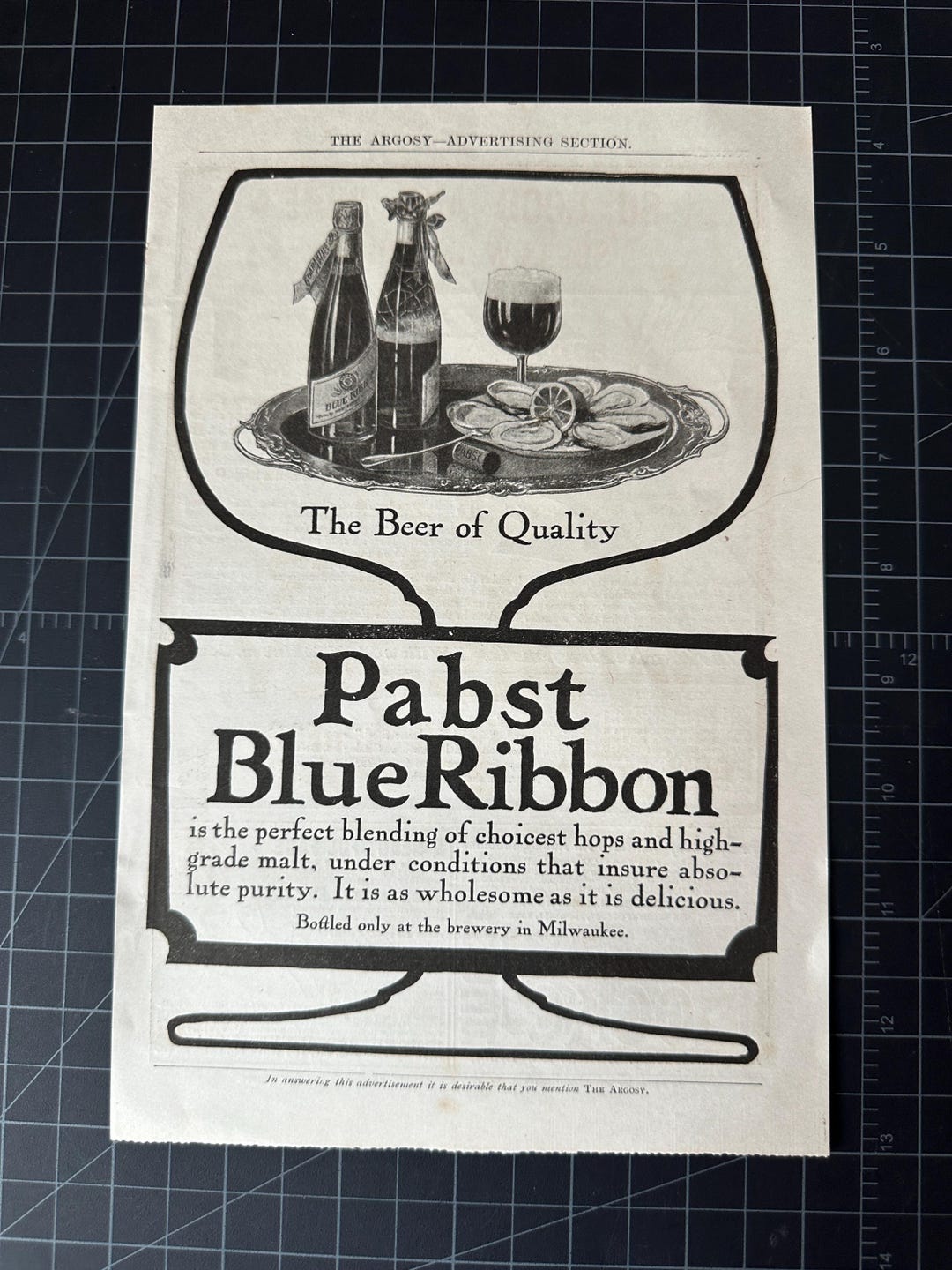 Antique Rare 1905 Pabst Blue Ribbon Beer Original Print Ad - Etsy