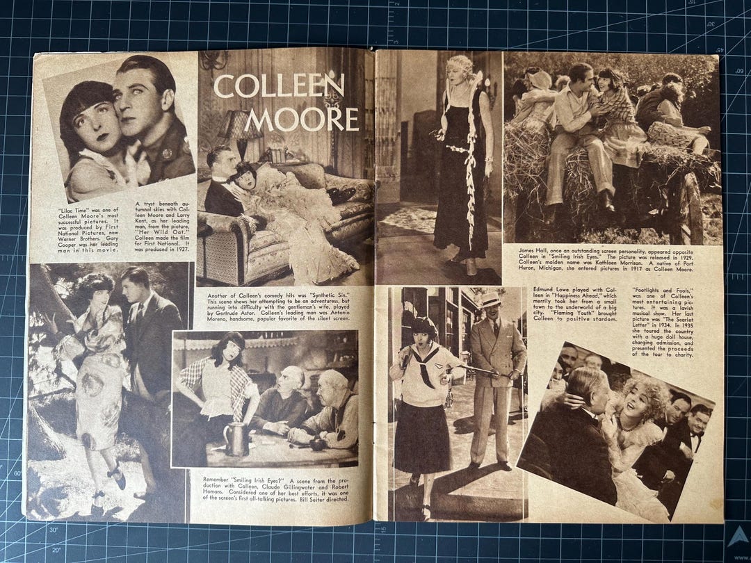 Rare Vintage 1930s Colleen More 2-page Publicity Article - Etsy