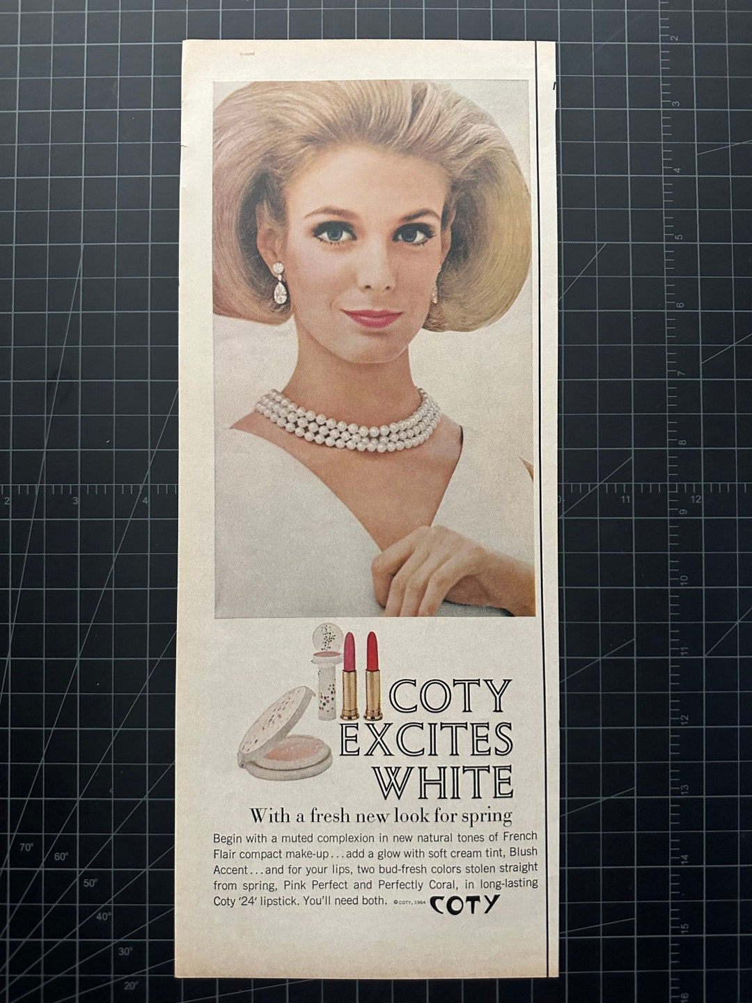 Vintage 1964 Coty Cosmetics Original Print Ad - Etsy