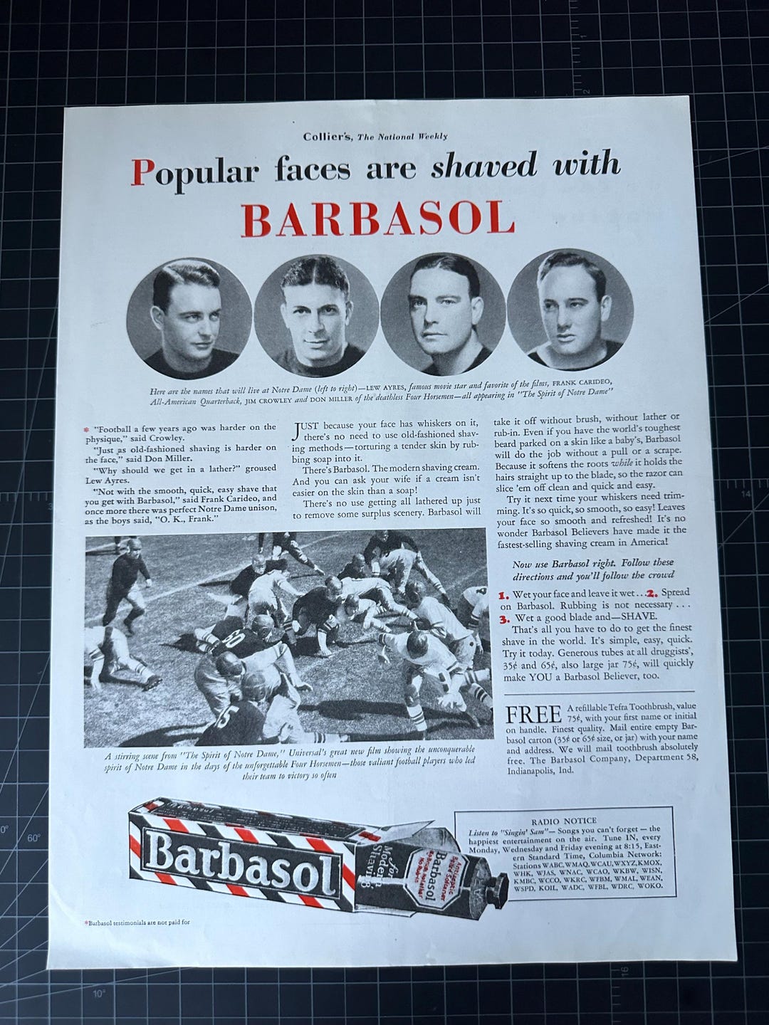 Vintage 1931 Barbasol Shaving Print Ad - Etsy