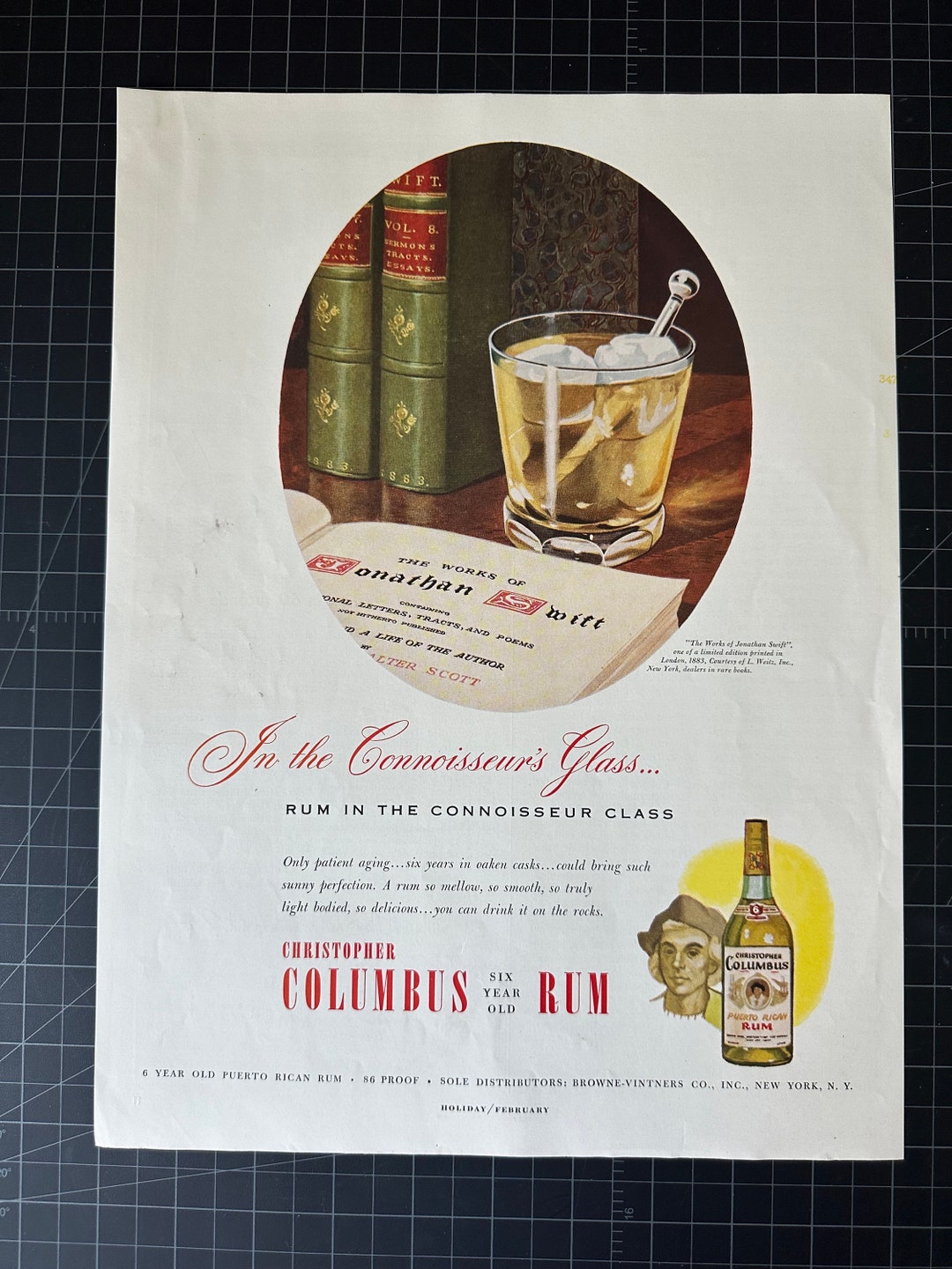 Vintage 1950s Christopher Columbus Rum Print Advertisement - Etsy