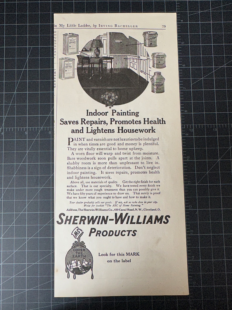 Vintage 1918 Sherwin-williams Print Ad - Etsy