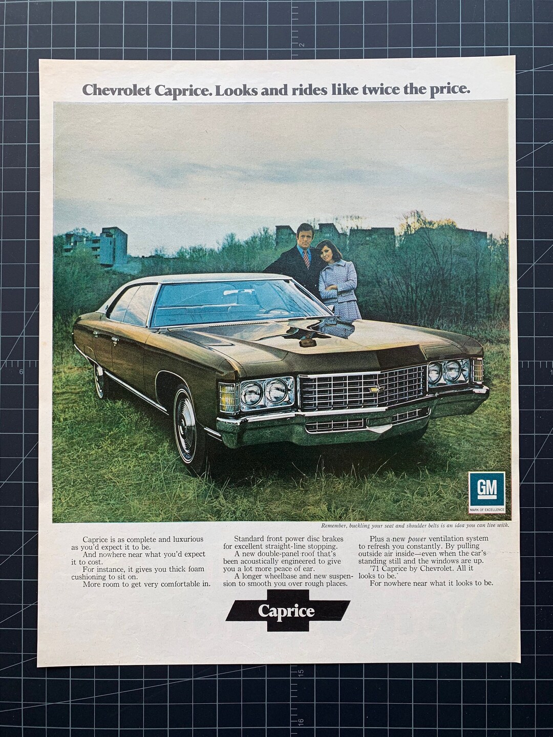 Vintage 1971 Chevrolet Caprice Original Print Ad - Etsy