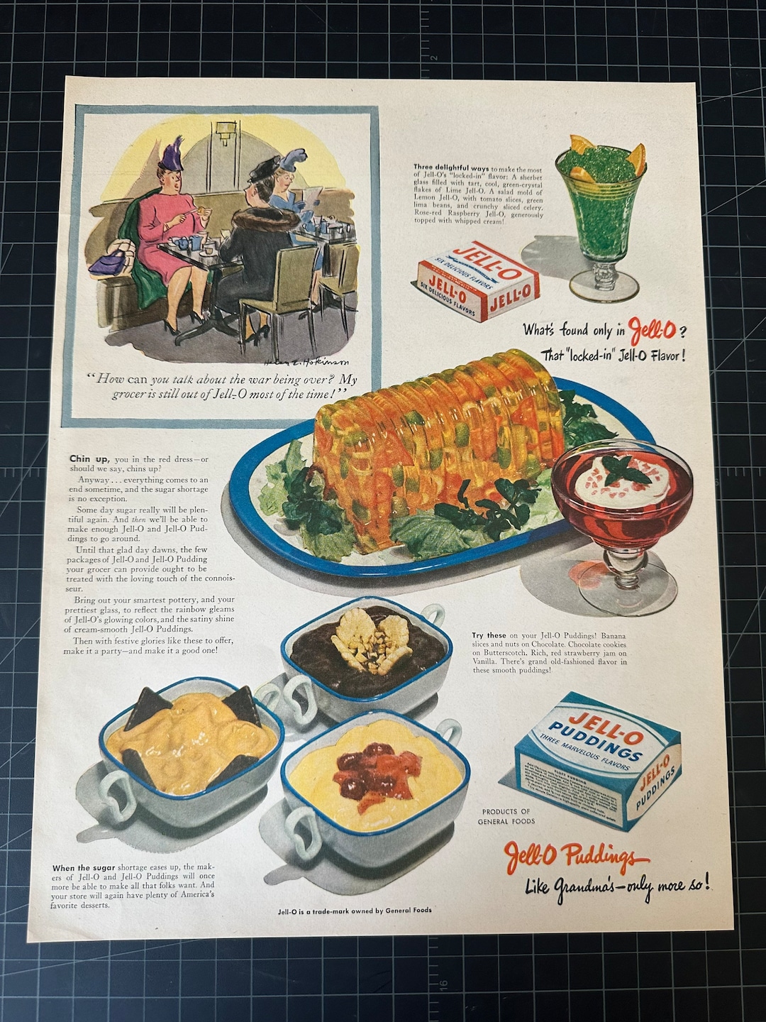 Vintage 1940s Jello Print Advertisement - Etsy