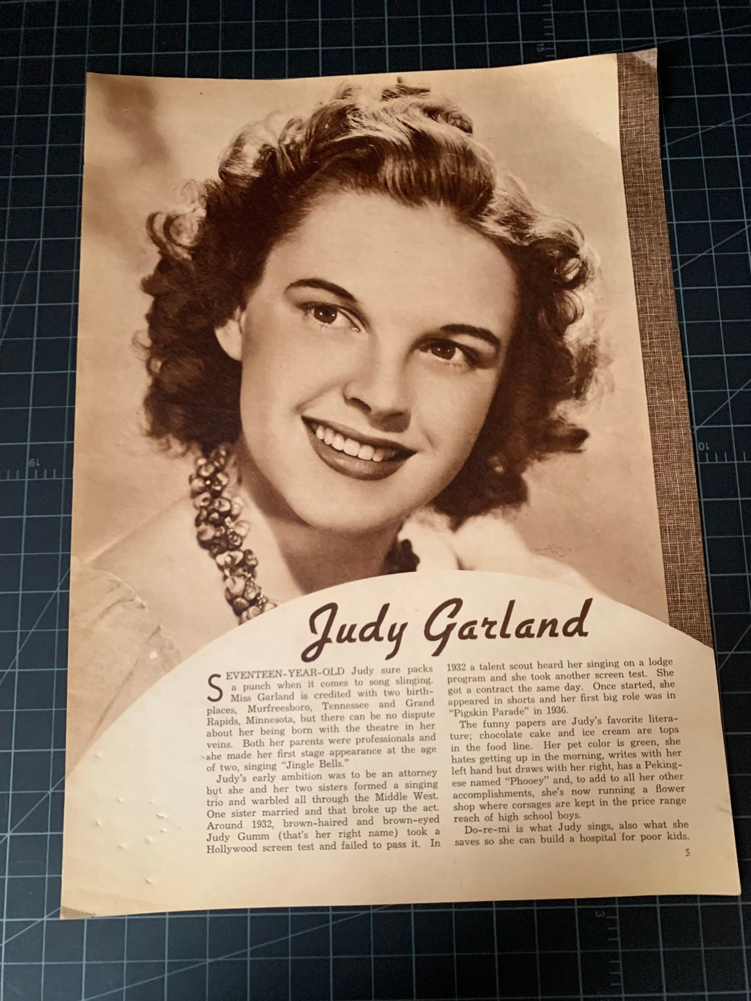 Rare 1940 Judy Garland Portrait & Biovintage - Etsy