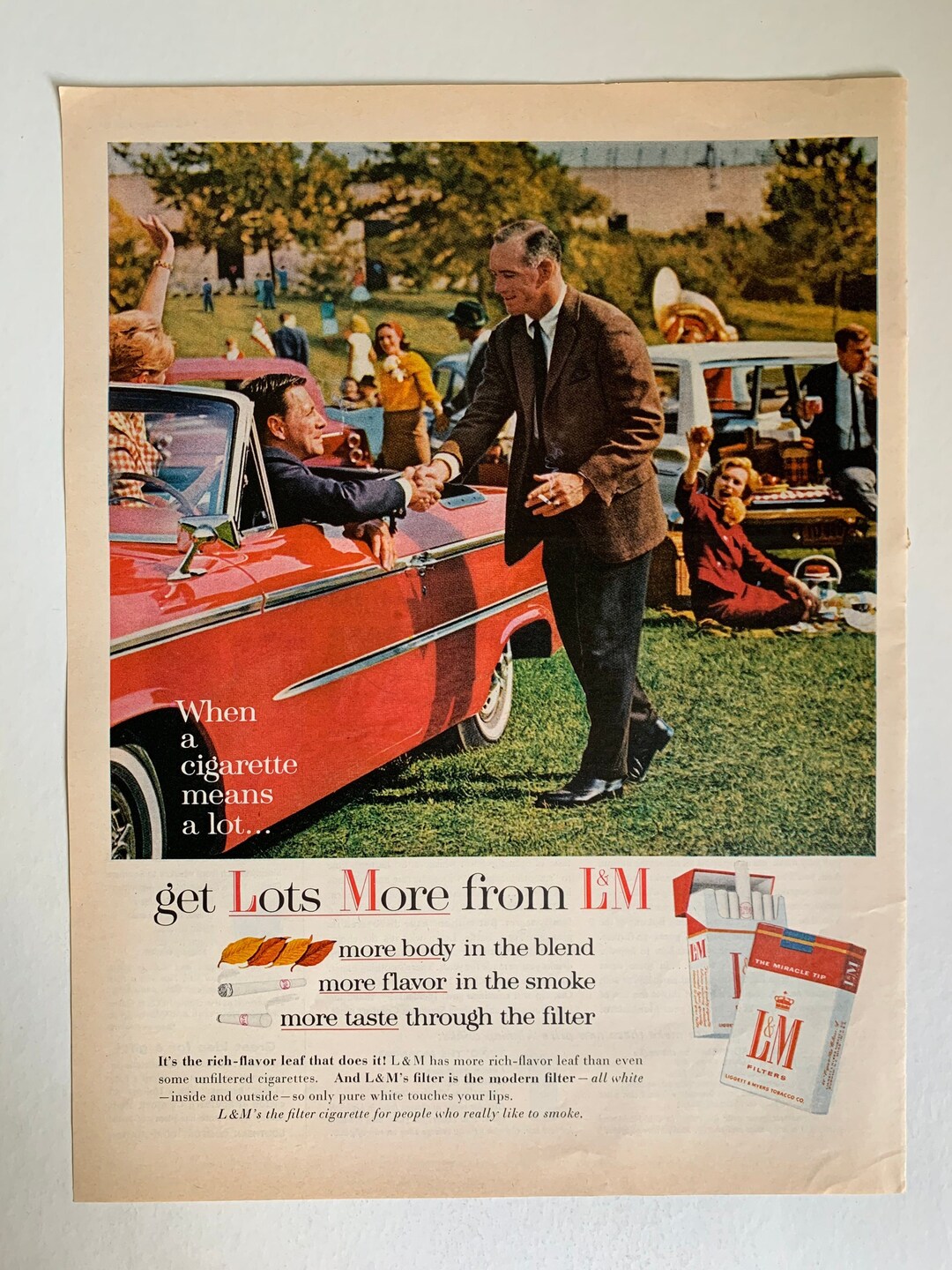 Vintage 1960s L&m Cigarettes Ad - Etsy