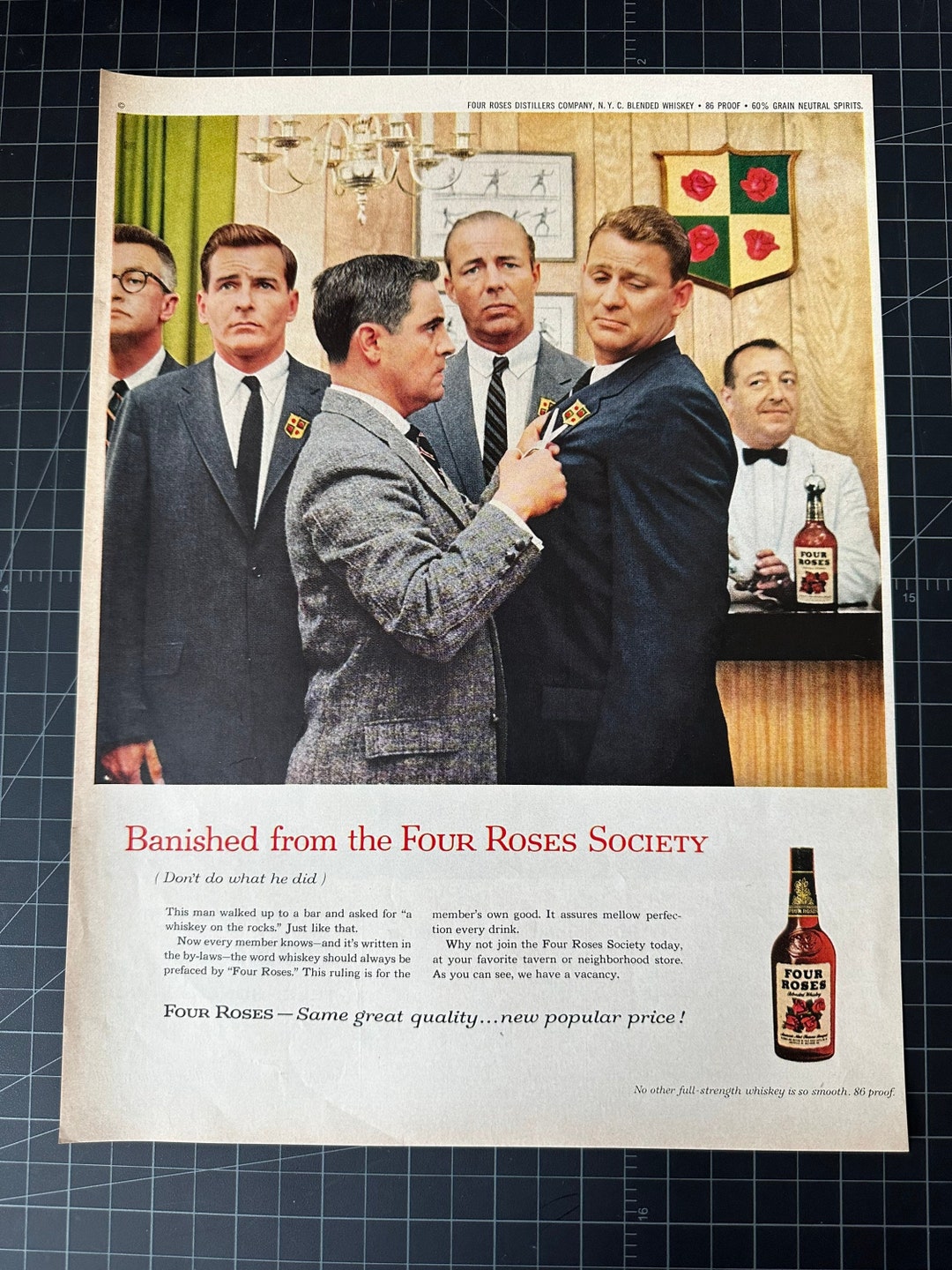 Vintage 1959 Four Roses Whiskey Original Print Ad - Etsy