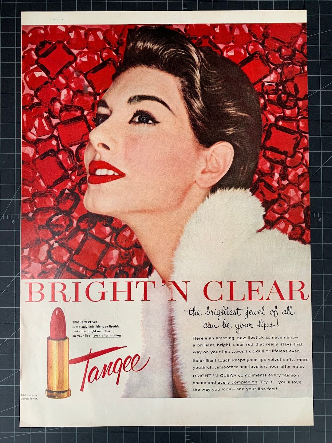 Vintage 1954 Tangee Lipstick Print Advertisement - Etsy