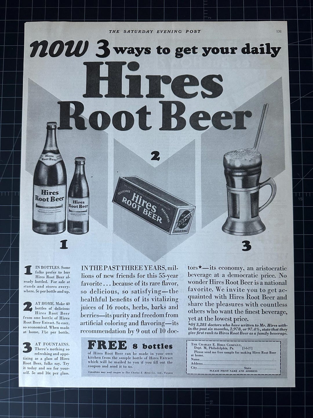Vintage 1931 Hires Root Beer Print Ad - Etsy