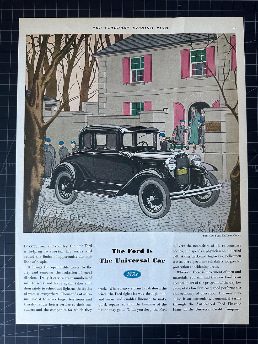 Vintage 1931 Ford De Luxe Coupe Print Ad – Early 1930s Antique Car ...
