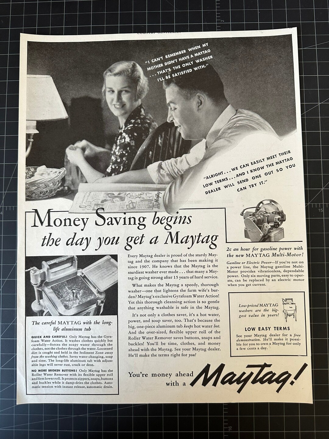 Vintage 1940s Maytag Washer Print Advintage Retro Gift Decor - Etsy