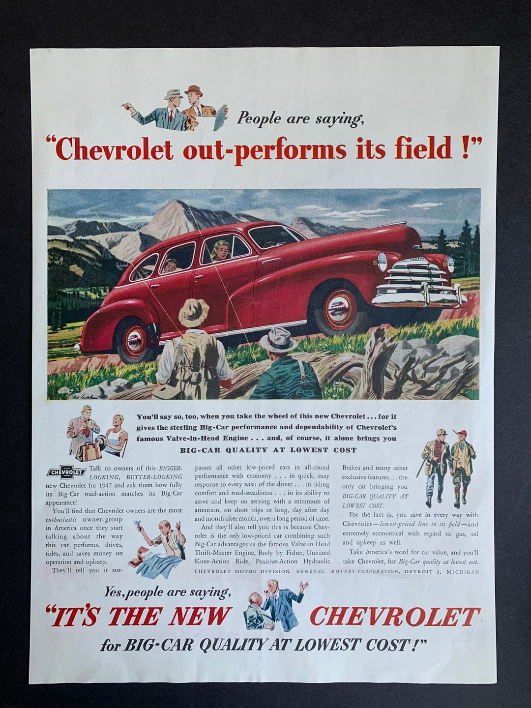 Vintage 1947 Chevrolet Print Advertisement - Etsy