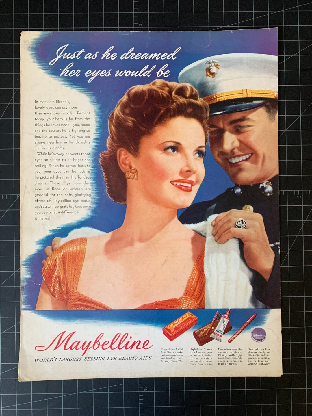 Rare Vintage 1940s Maybelline Cosmetics Ww2 Print Advertisement - Etsy