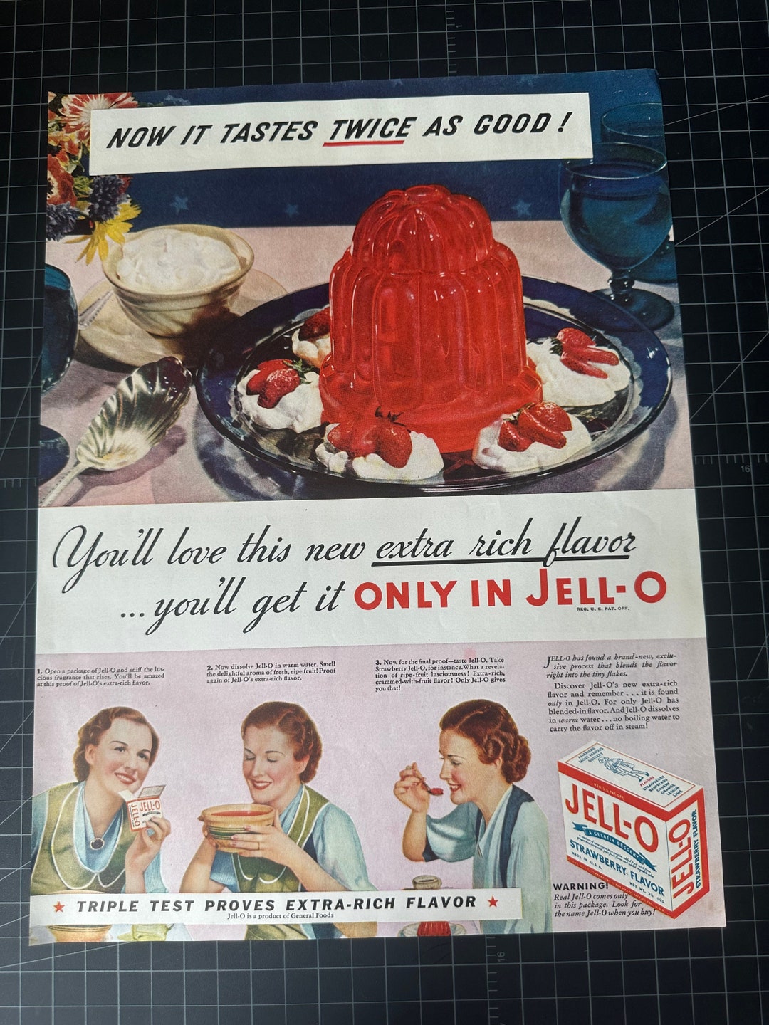 Vintage 1934 Jello Print Advintage - Etsy