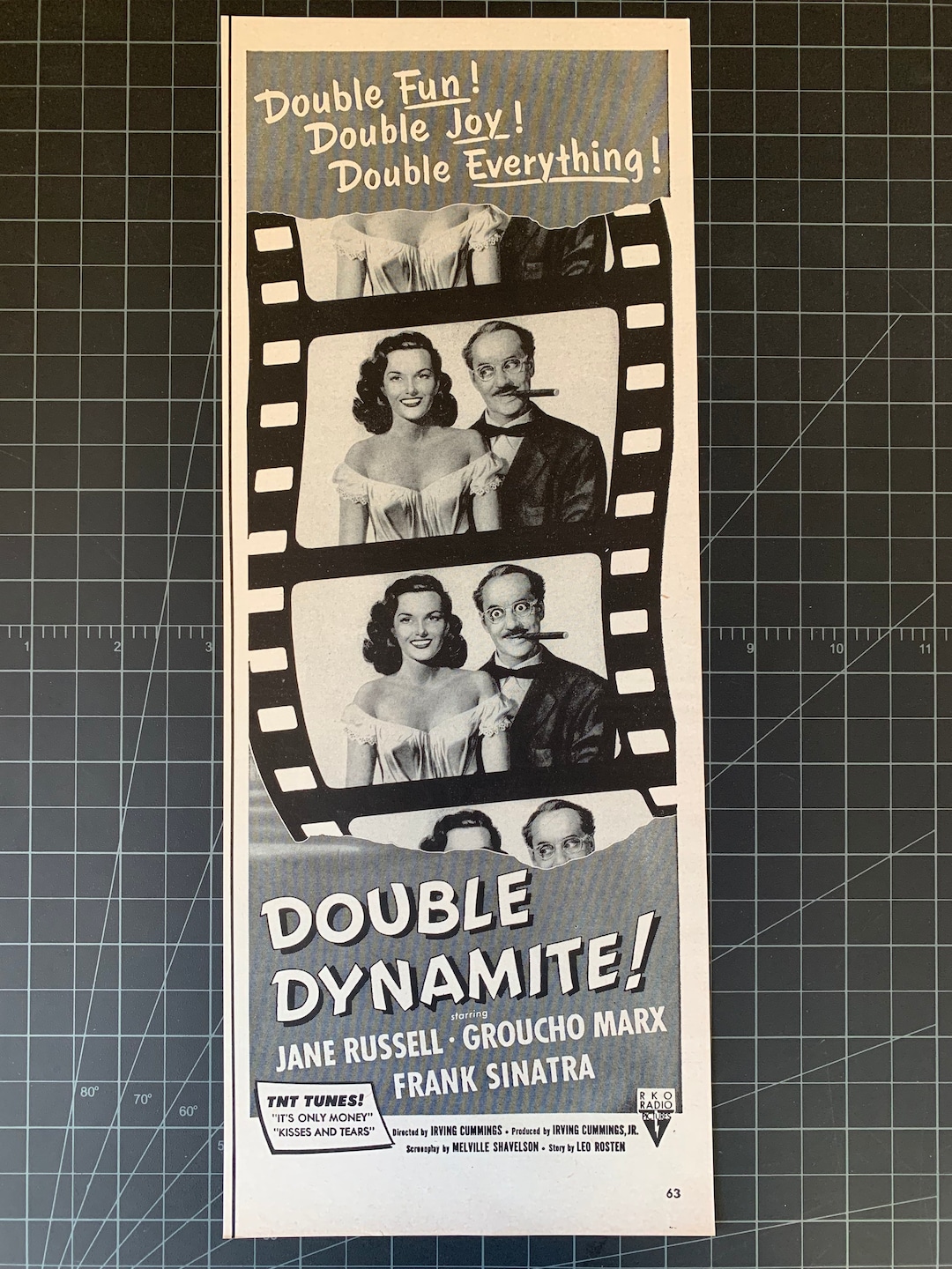 Vintage 1950s double Dynamite Film Print Ad Jane Russell - Etsy
