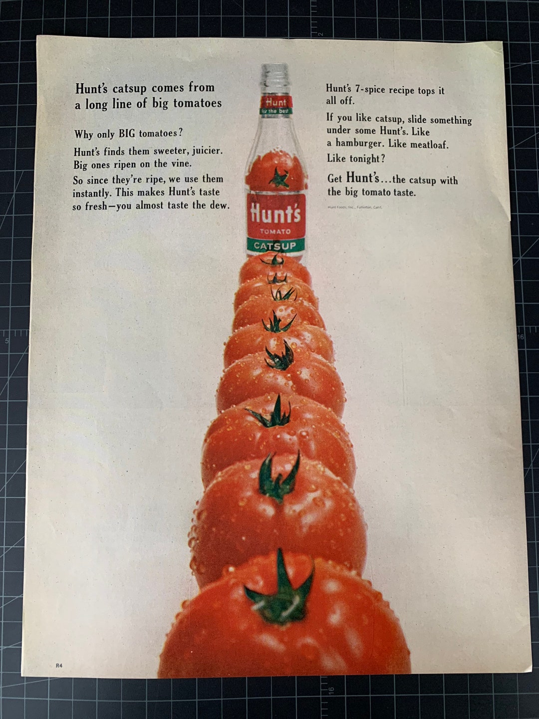 Vintage 1960s Hunts Tomato Catsup Print Ad - Etsy
