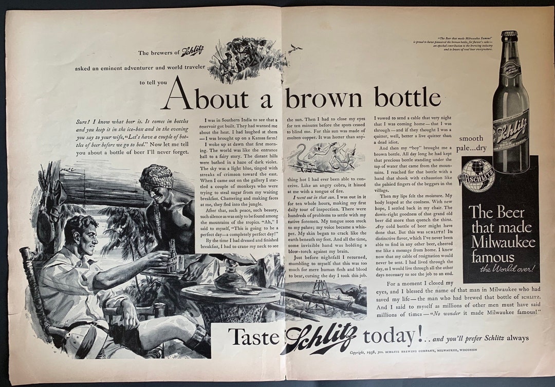 1930s Vintage Schlitz Beer Advertisement - Etsy