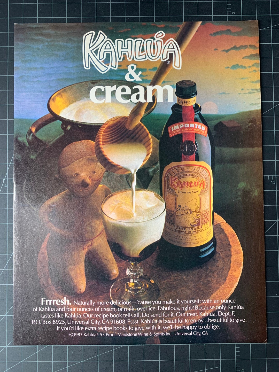 Vintage 1983 Kahlua Liqueur Print Advertisement - Etsy
