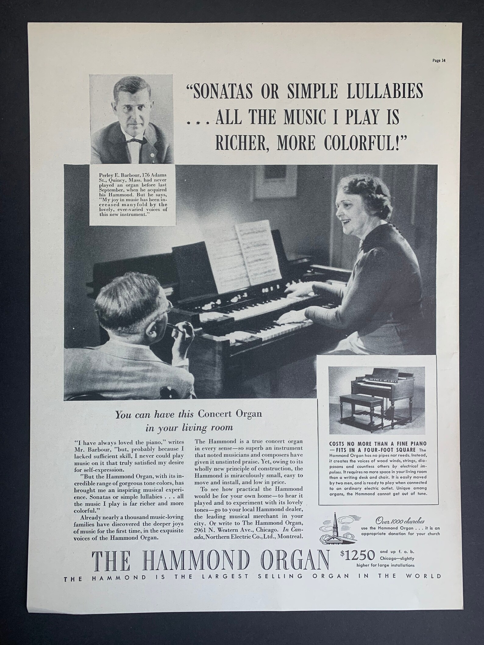 Vintage 1937 the Hammond Organ Print Ad - Etsy